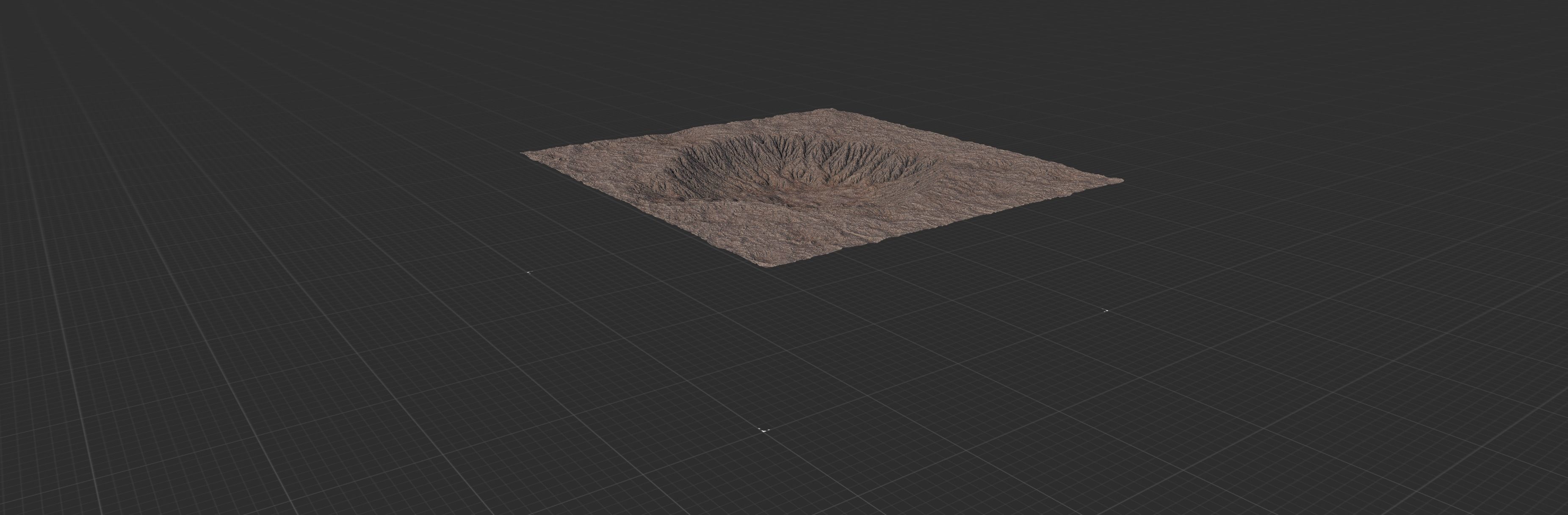 16k Massive Crater Shaped Terrain 3D model and height map 3D model ...