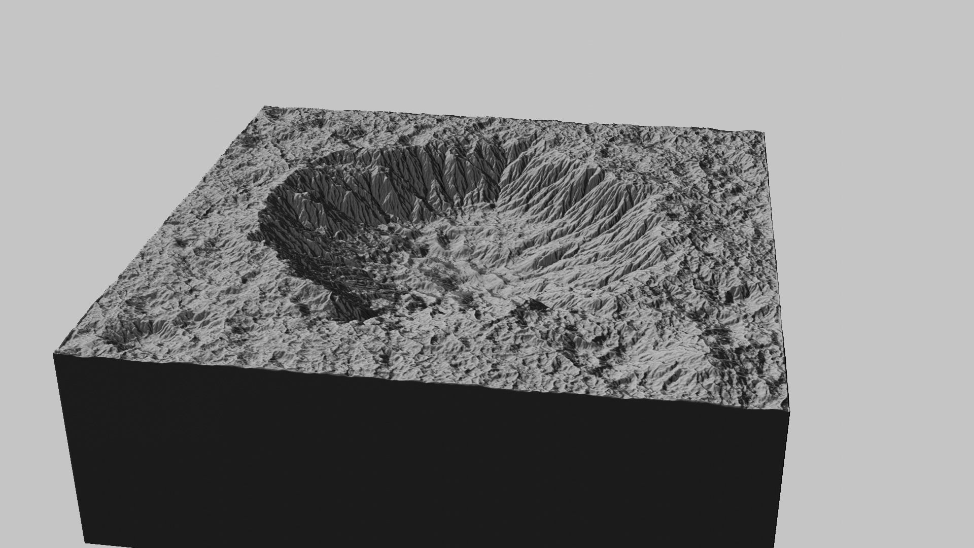 16k Massive Crater Shaped Terrain 3D model and height map 3D model ...
