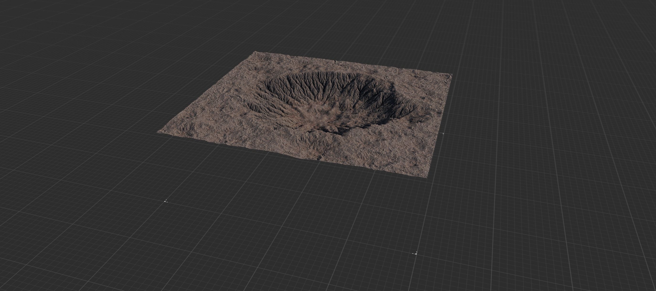 16k Massive Crater Shaped Terrain 3D model and height map 3D model ...