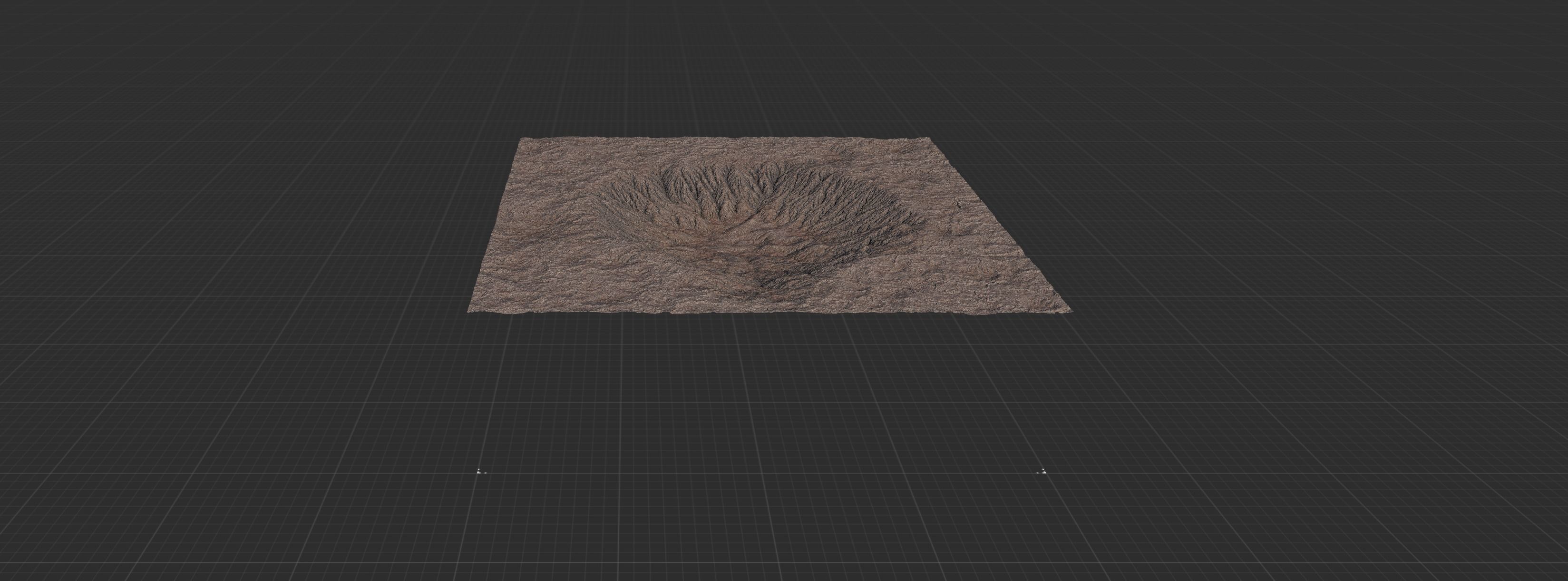 16k Massive Crater Shaped Terrain 3D model and height map 3D model ...