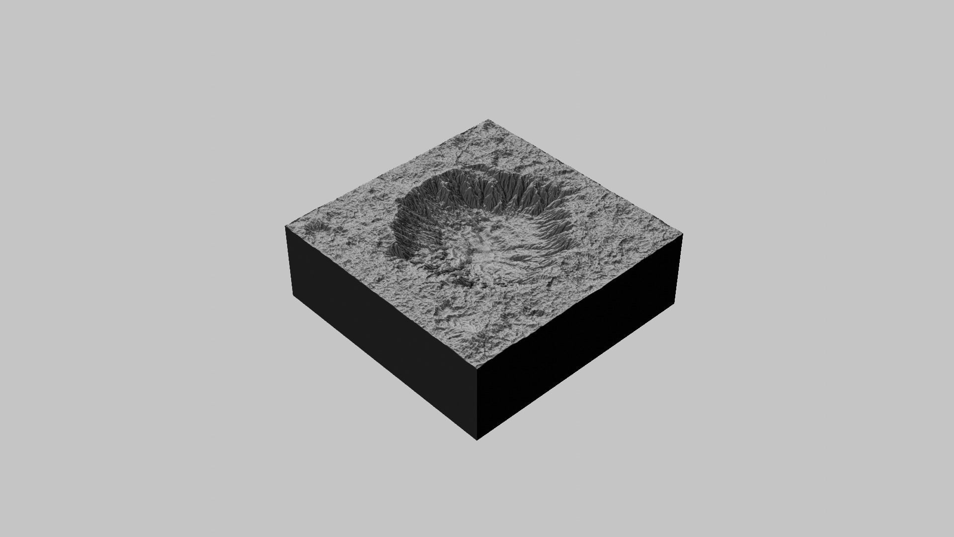 16k Massive Crater Shaped Terrain 3D model and height map 3D model ...