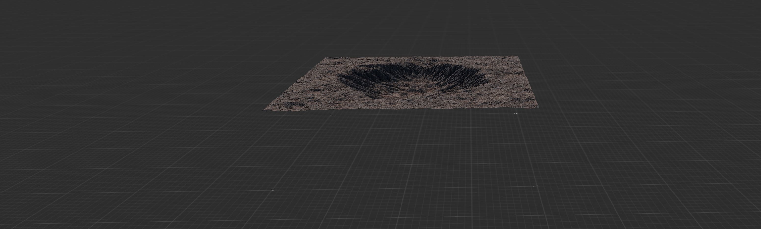 16k Massive Crater Shaped Terrain 3D model and height map 3D model ...
