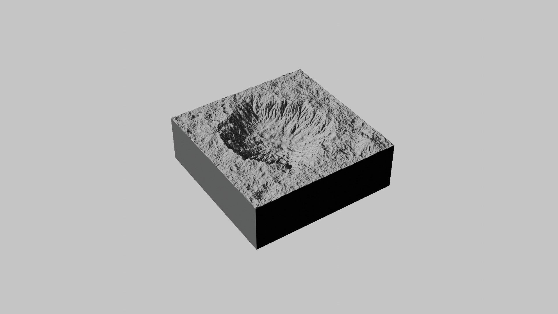 16k Massive Crater Shaped Terrain 3D model and height map 3D model ...
