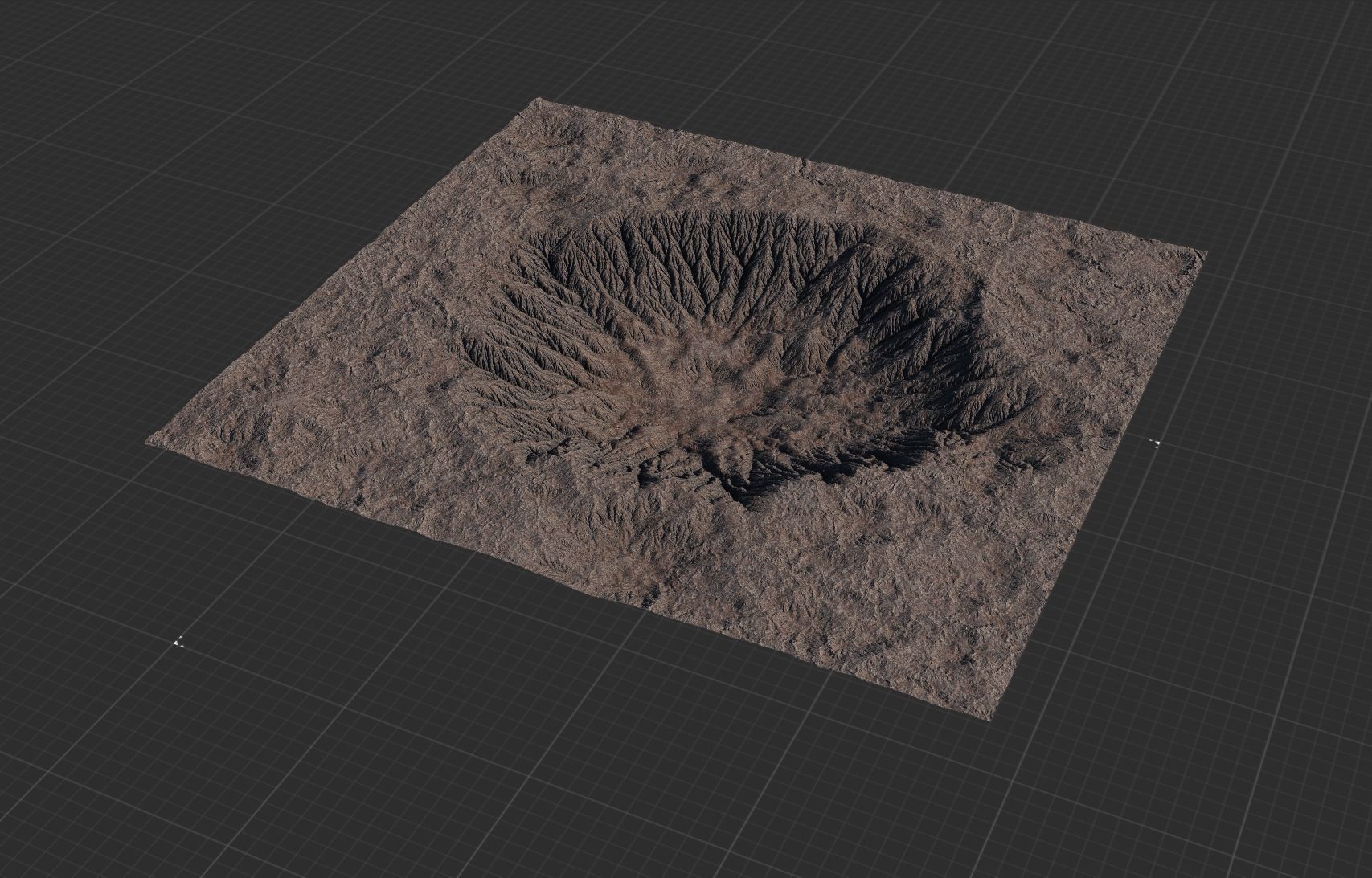 16k Massive Crater Shaped Terrain 3D model and height map 3D model ...
