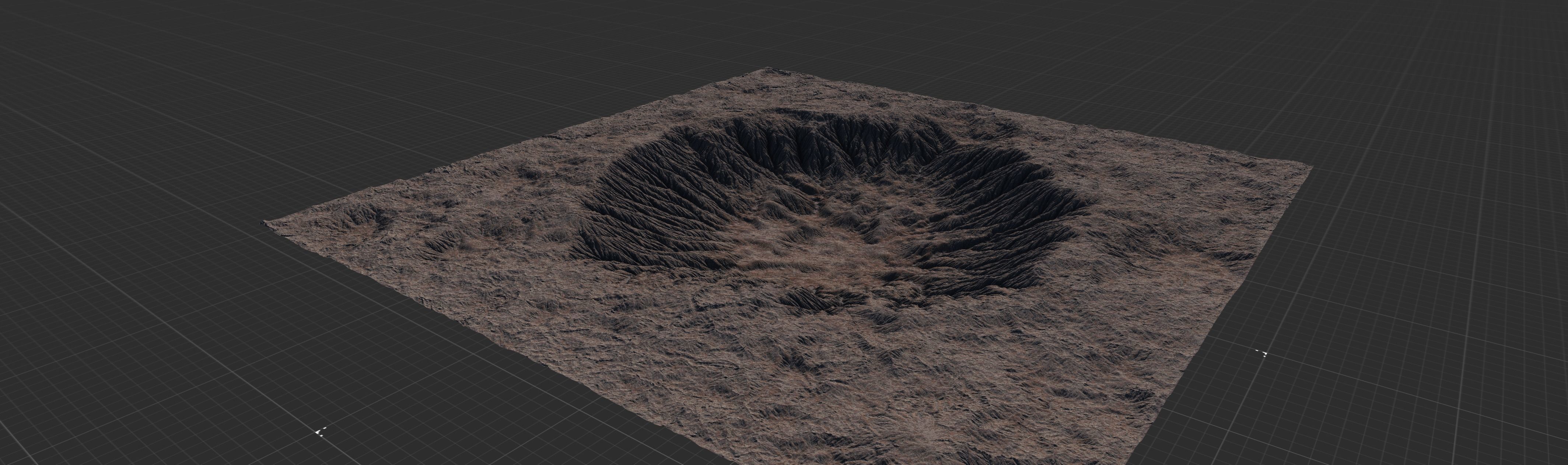 16k Massive Crater Shaped Terrain 3D model and height map 3D model ...