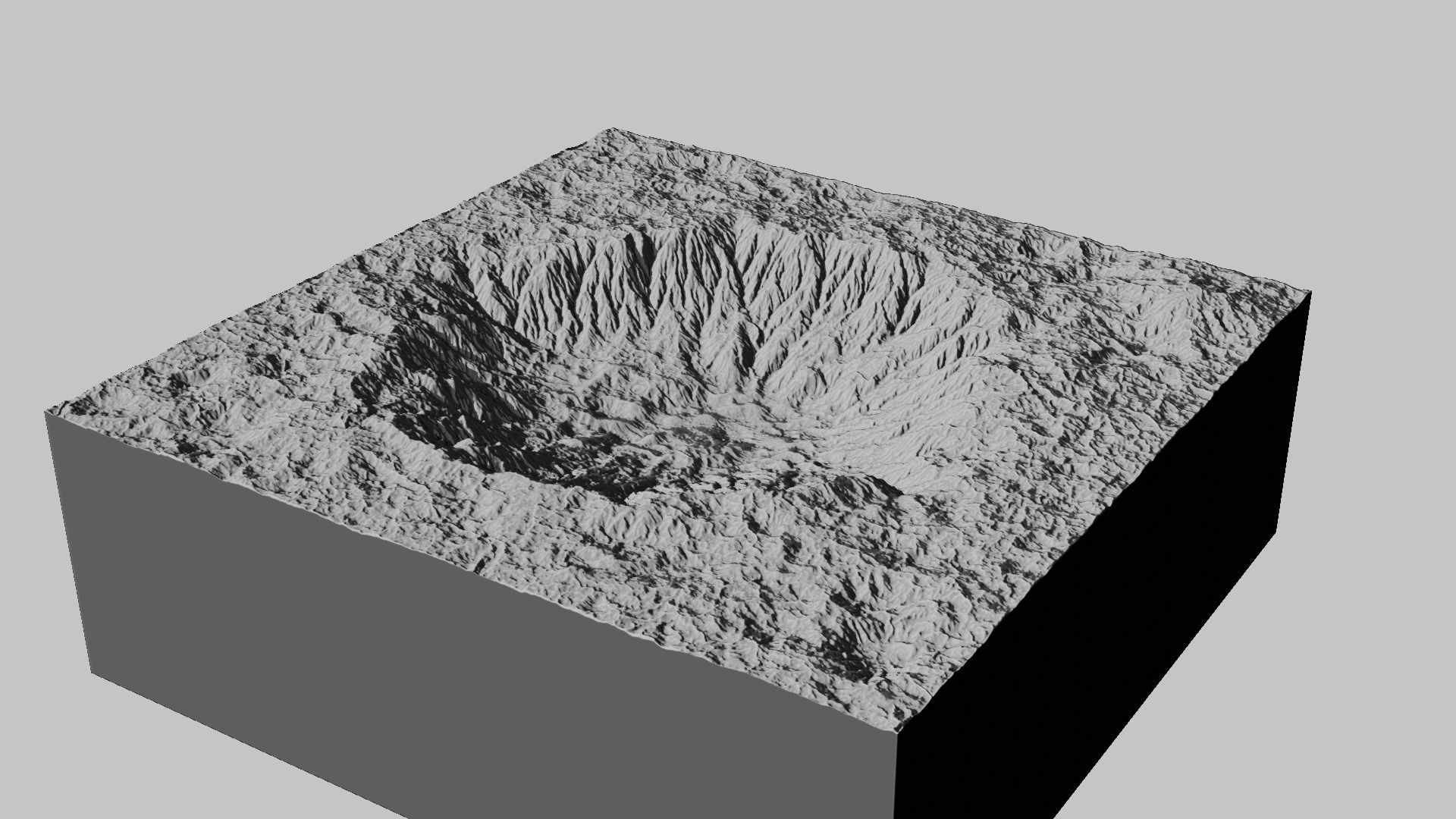 16k Massive Crater Shaped Terrain 3D model and height map 3D model ...