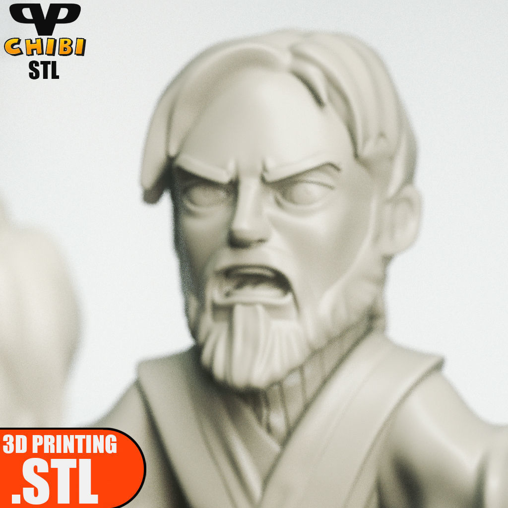 Obi Wan Kenobi vs Anakin Chibi STL for 3D Printing ChibiSTL 3DXM 3D ...