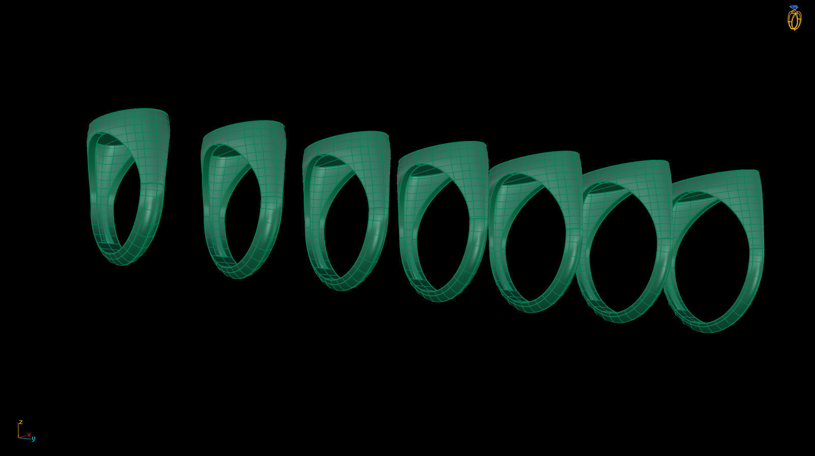 Signet Ring Oval Alphabet Letter A US Sizes 3D model 3D printable ...