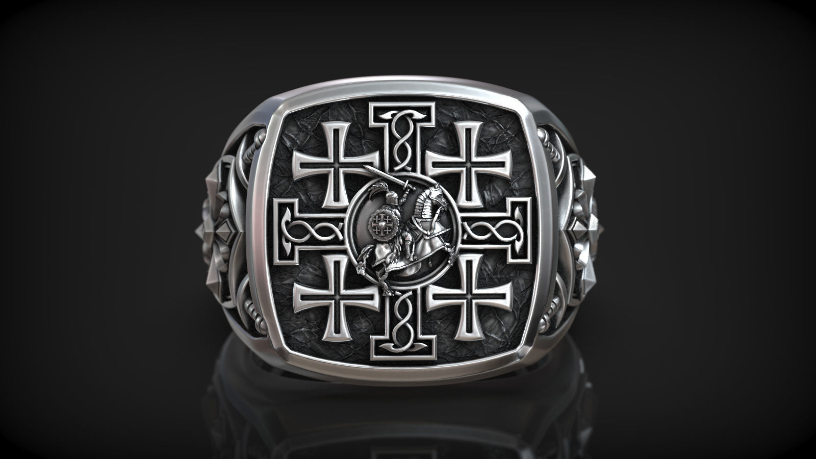 Jerusalem Cross Crusader Knight Medieval Signet 3D model 3D printable ...
