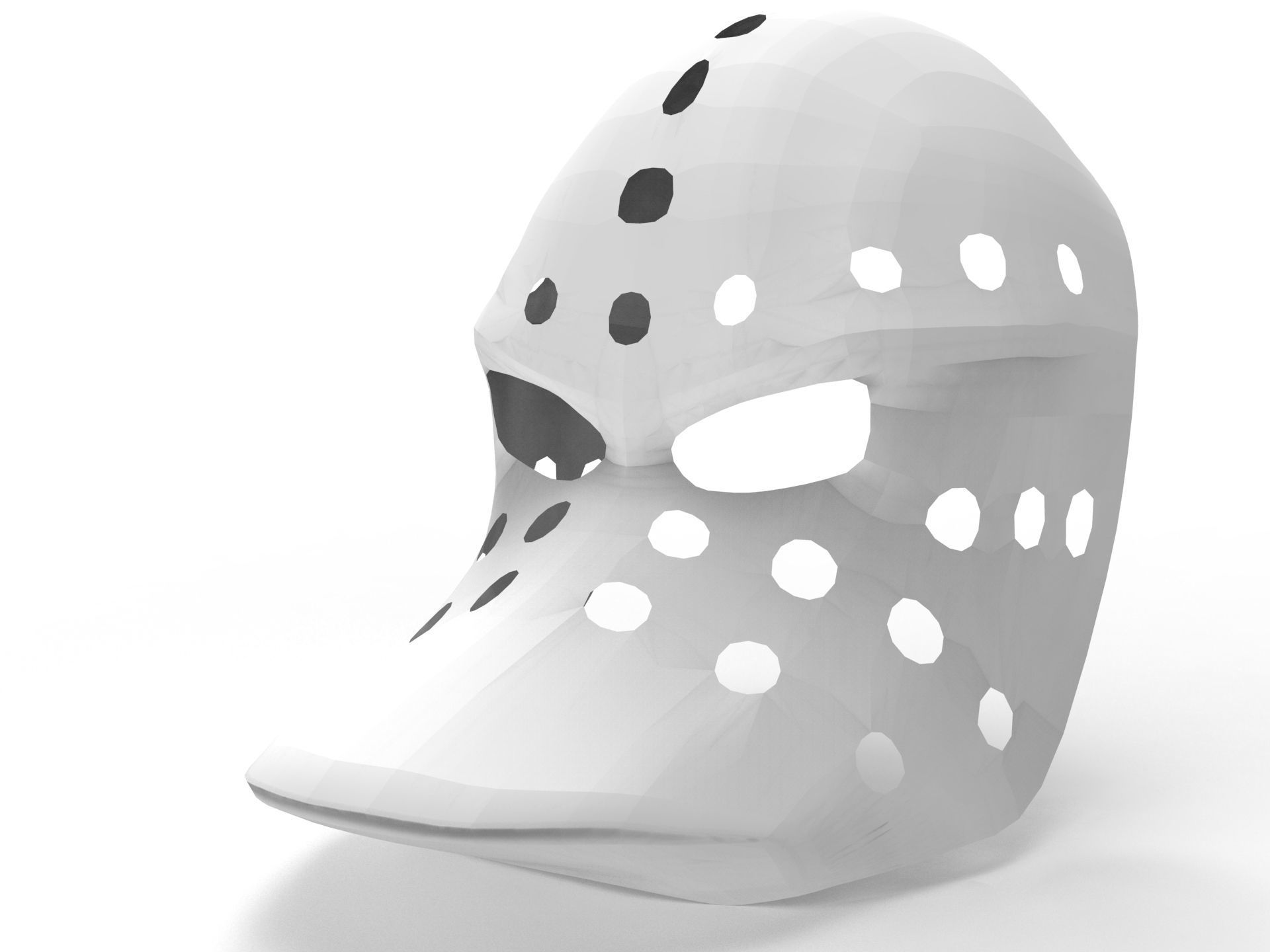3D model Low-poly duck style goalie hockey mask VR / AR / low-poly ...