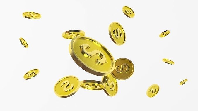 pile gold coins bags golden gem ruby diamond jewelry treasure 3D model ...