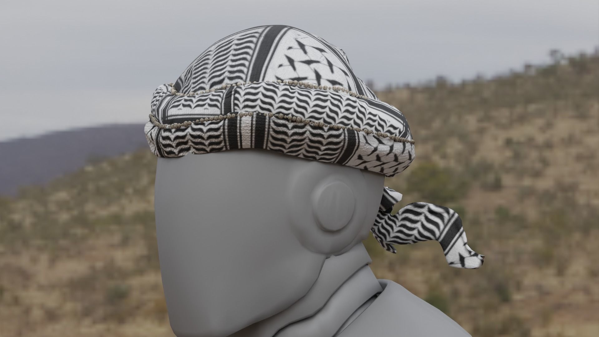 3D model Keffiyeh with ornament VR / AR / low-poly | CGTrader