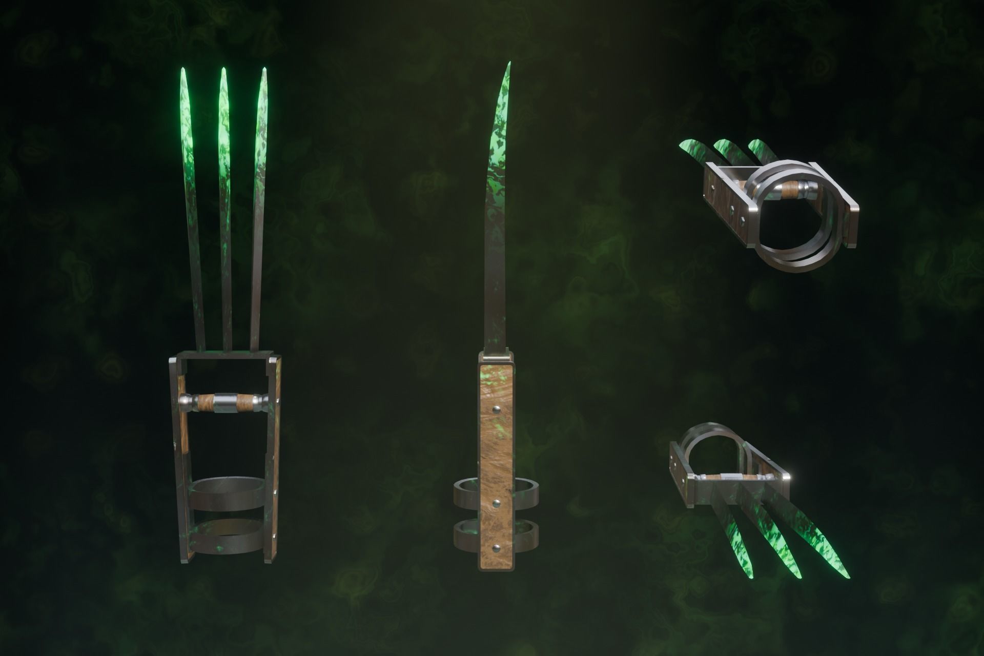 3D model 15 poison elemental weapons - medieval - fantasy VOL 01 VR ...