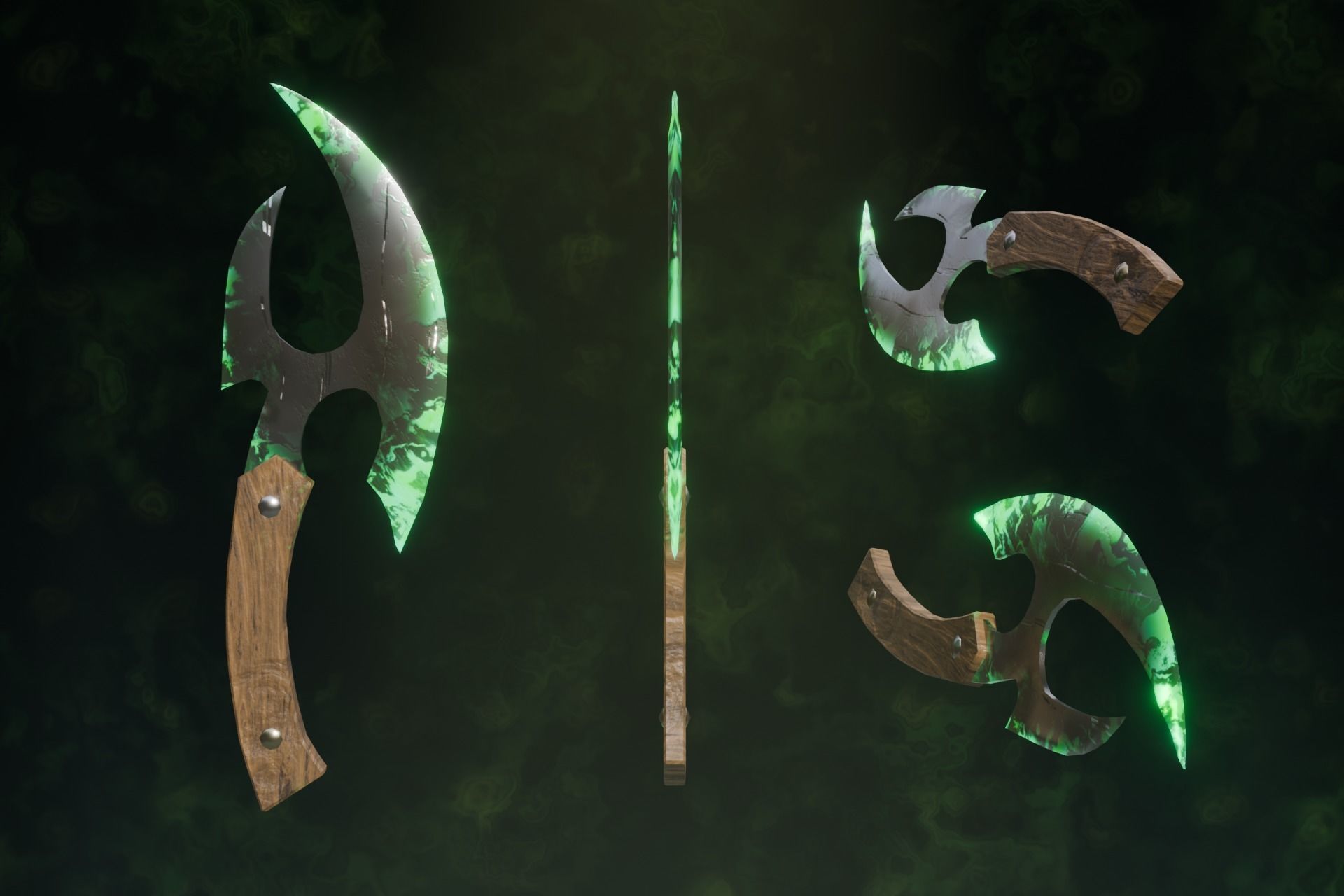 3D model 15 poison elemental weapons - medieval - fantasy VOL 01 VR ...