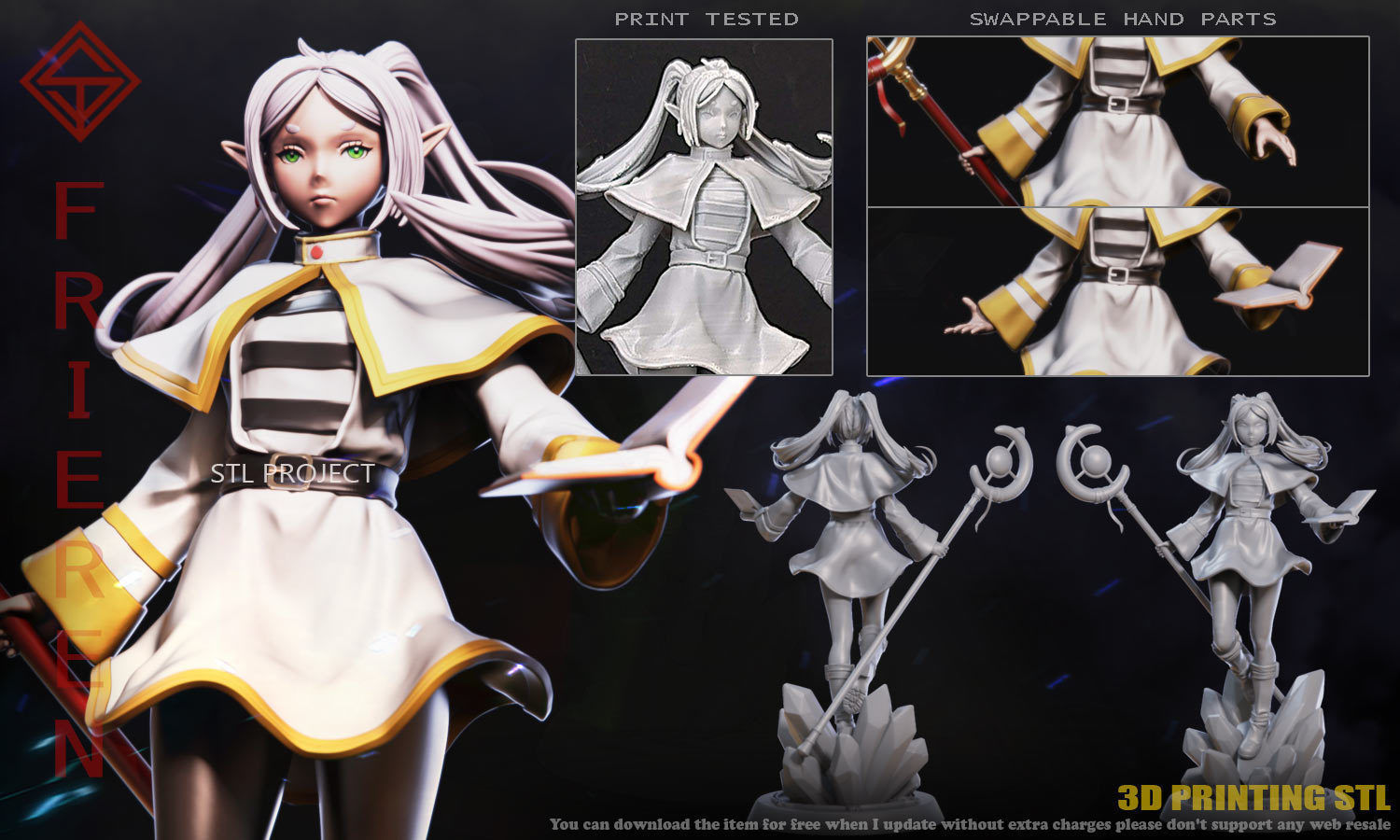 Frieren 3D model 3D printable | CGTrader