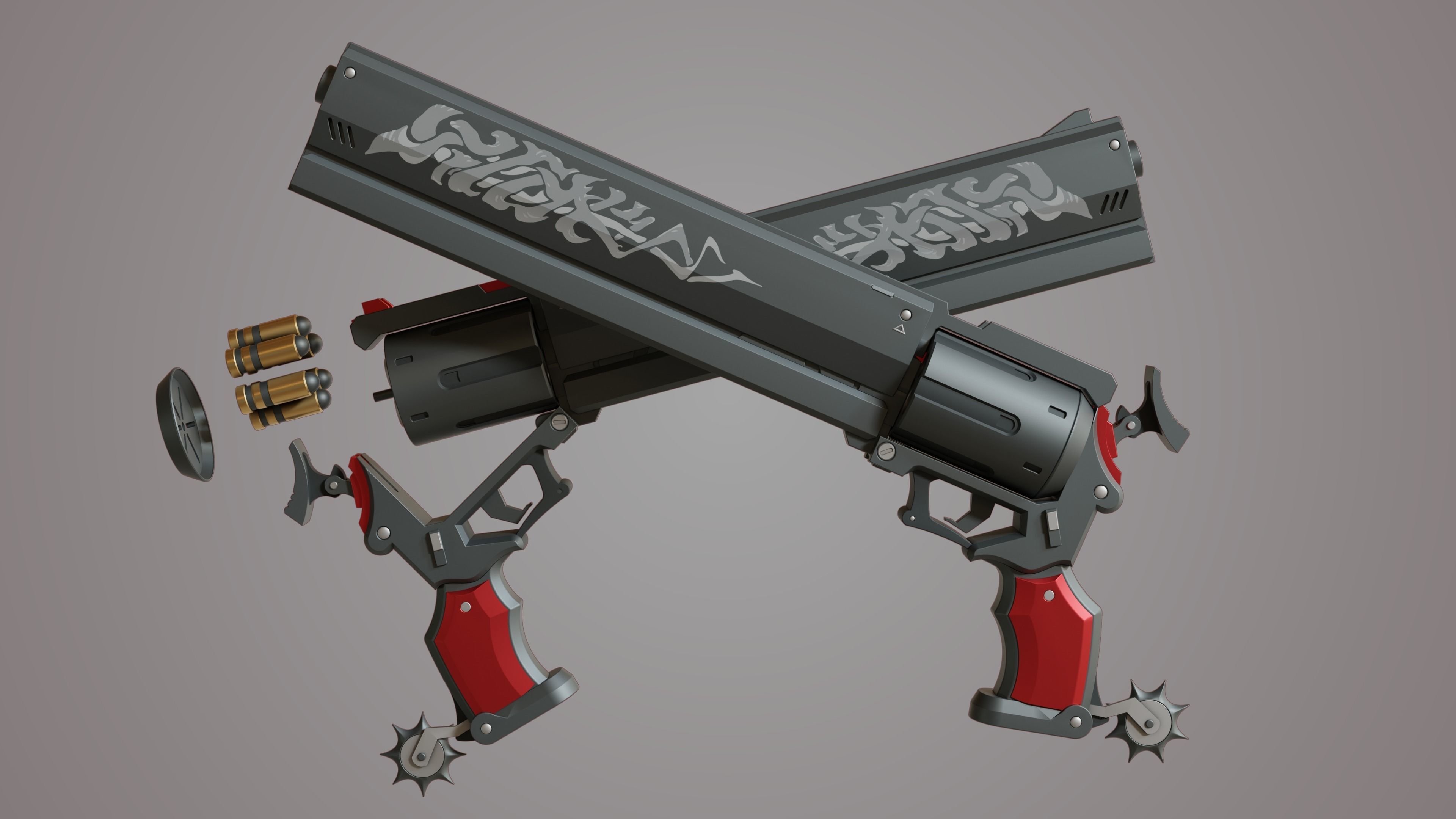 BILLY KID REVOLVERS - ZENLESS ZONE ZERO 3D model 3D printable | CGTrader