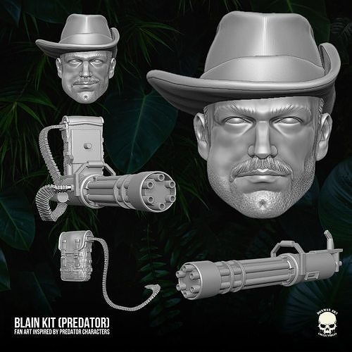 Blain Predator fan art kit 3D printable Files For Action Figures 3D ...
