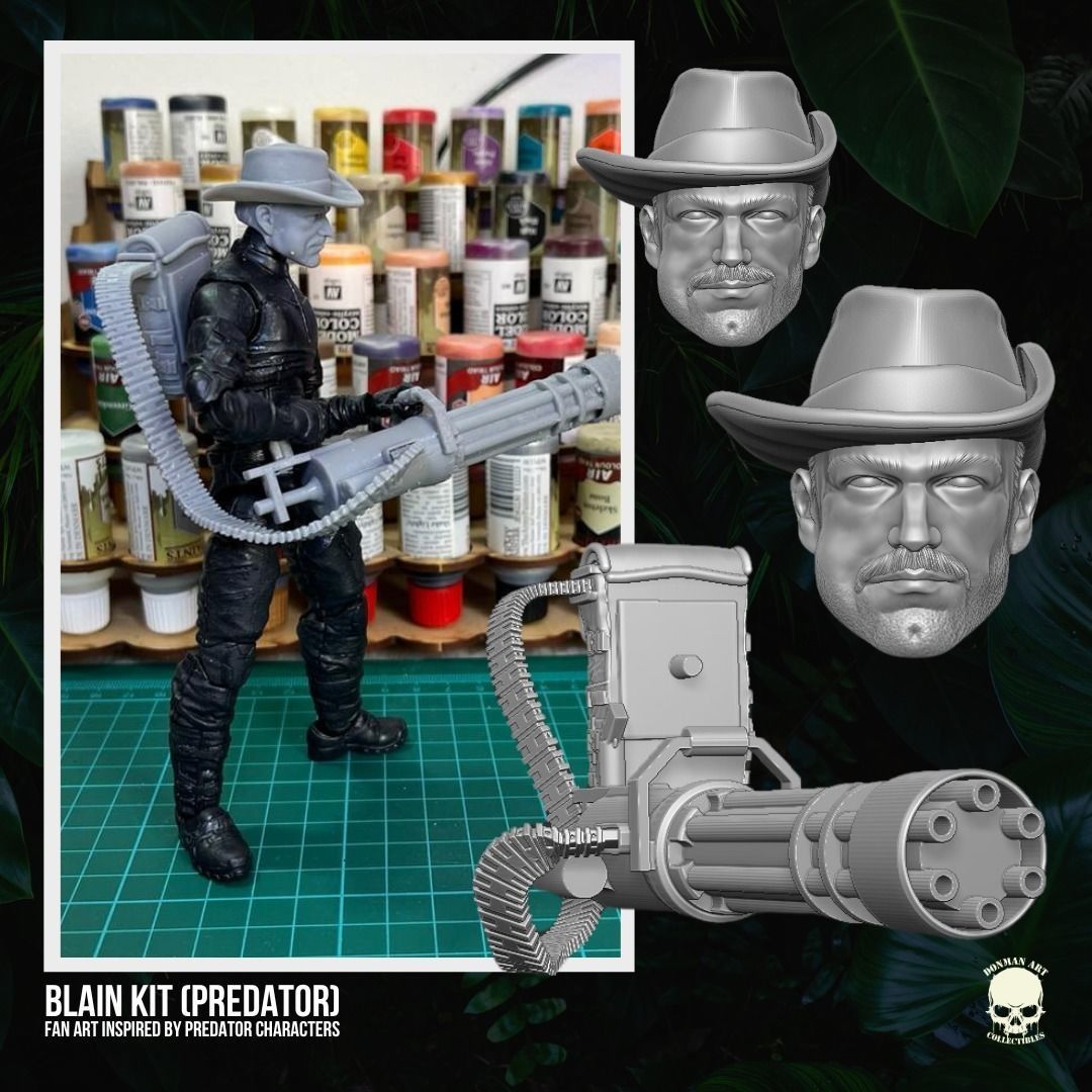 Blain Predator fan art kit 3D printable Files For Action Figures 3D ...