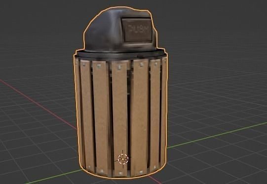 PSX Style Low-Poly Trash Can 3D model | CGTrader