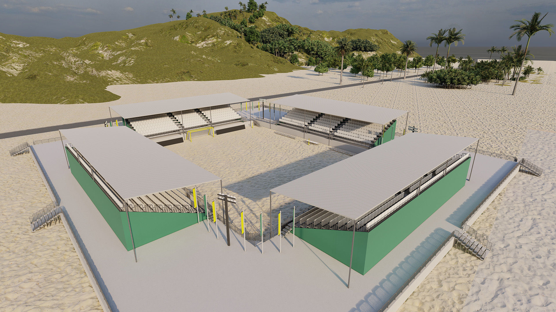 Beach Stadium-Beach soccer stadium 3D model rigged | CGTrader