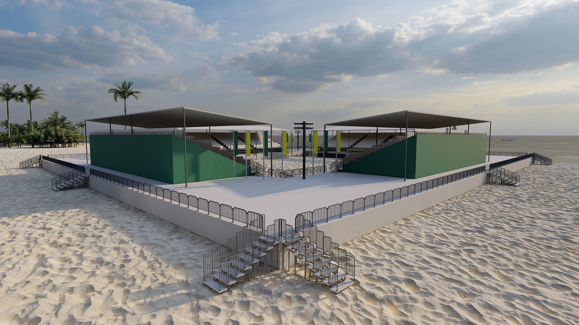 Beach Stadium-Beach soccer stadium 3D model rigged | CGTrader