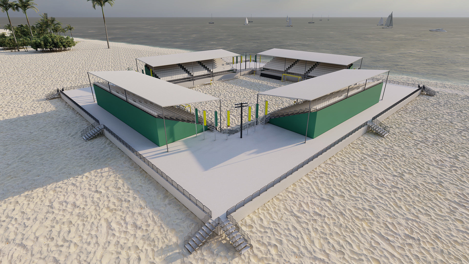 Beach Stadium-Beach soccer stadium 3D model rigged | CGTrader