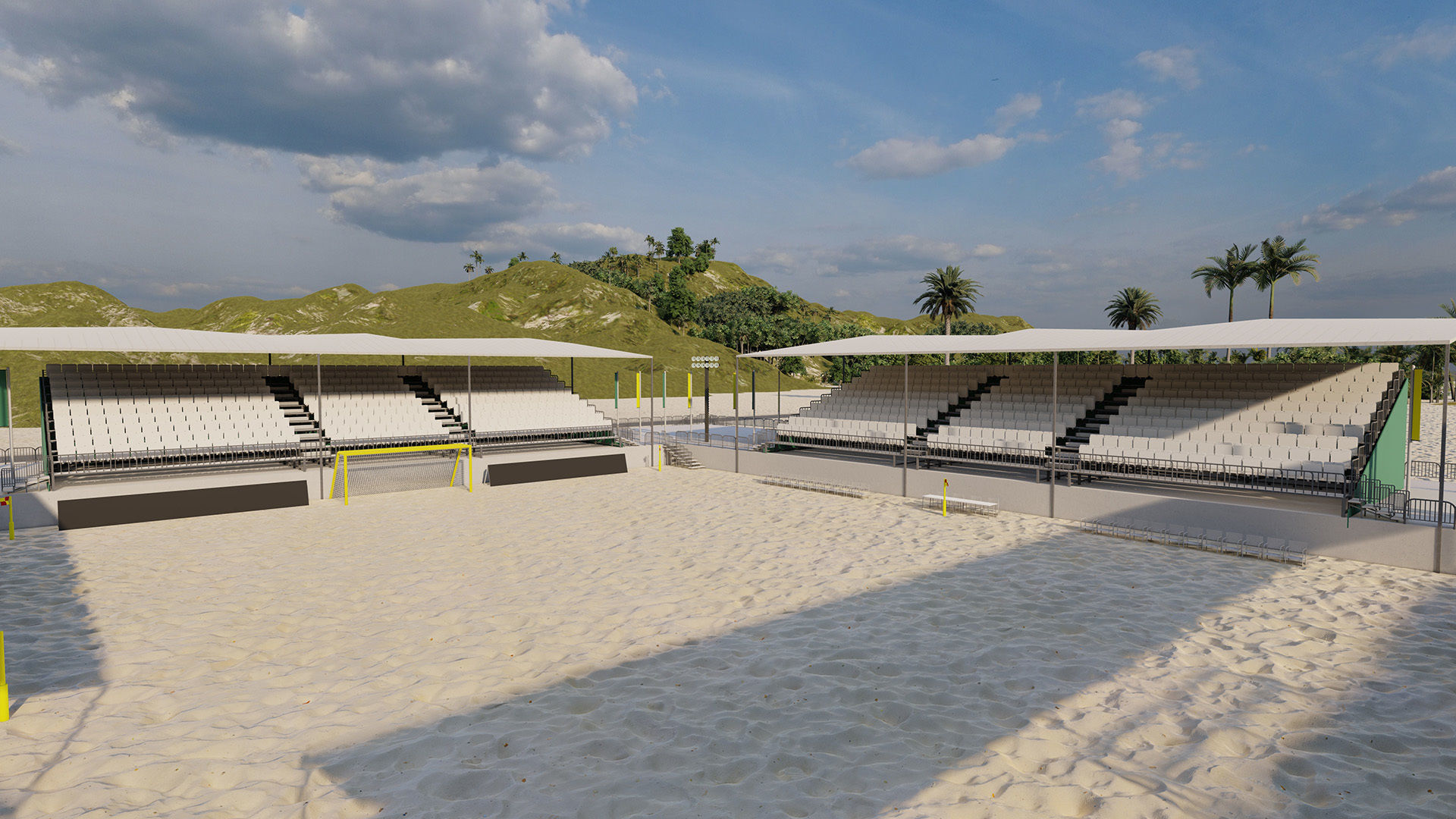Beach Stadium-Beach soccer stadium 3D model rigged | CGTrader