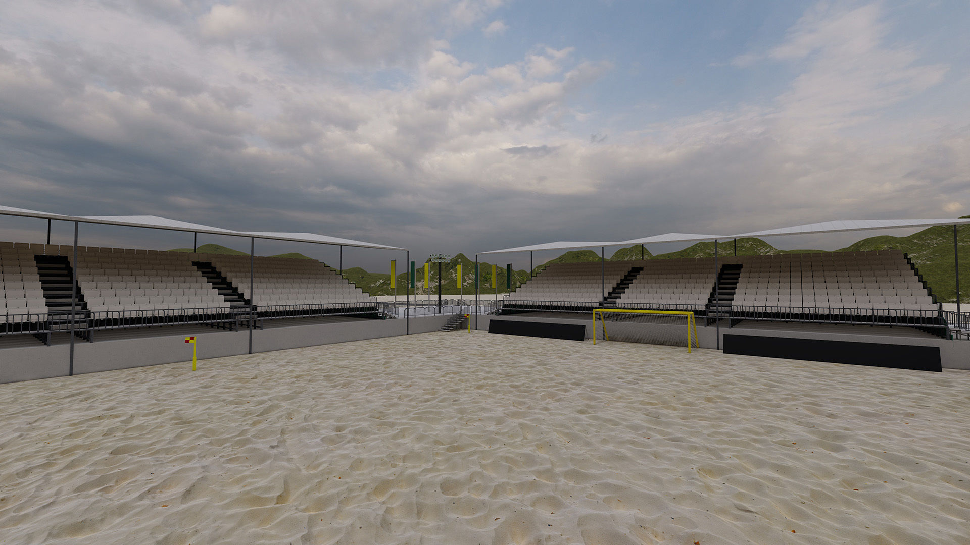 Beach Stadium-Beach soccer stadium 3D model rigged | CGTrader