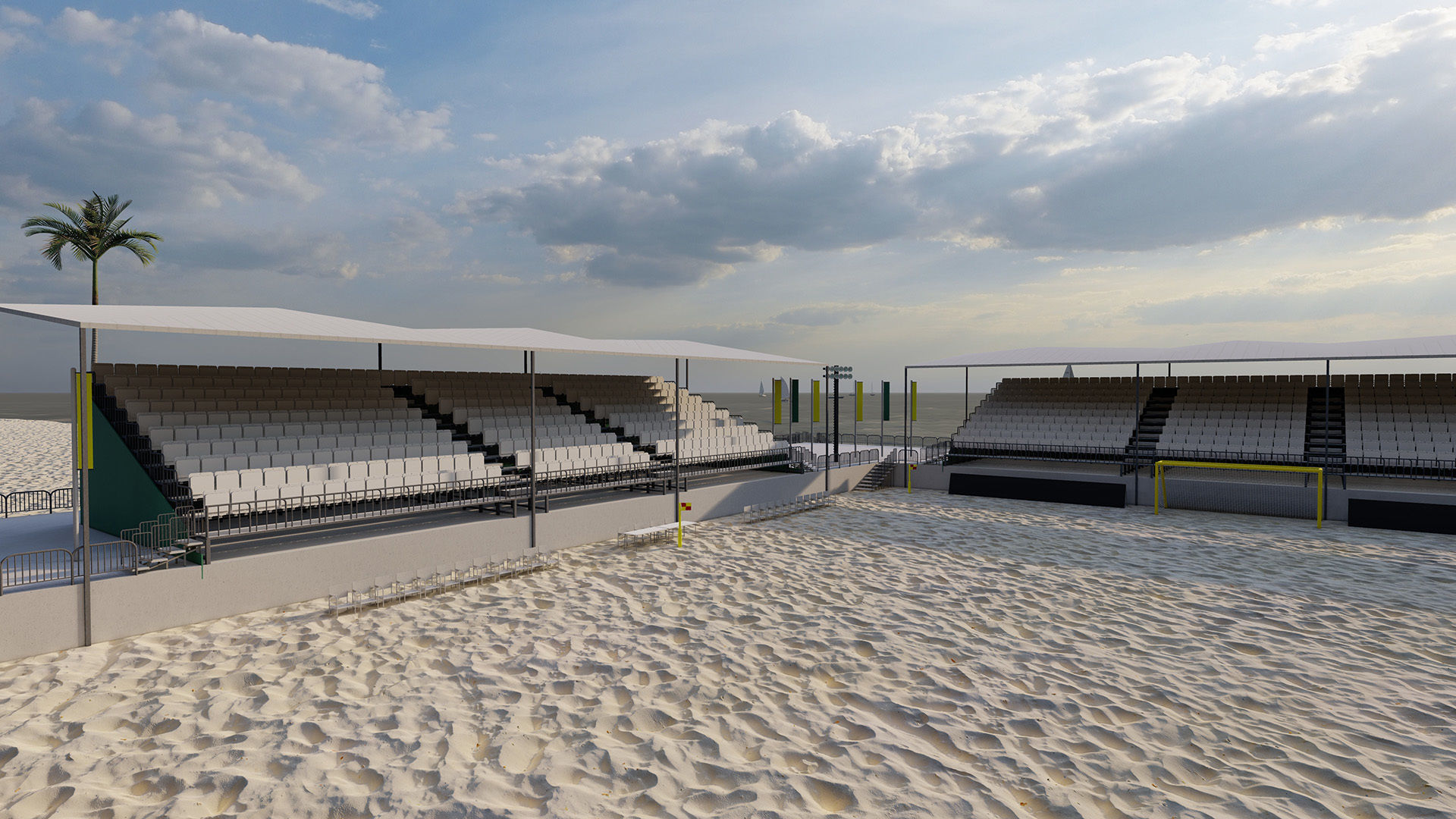 Beach Stadium-Beach soccer stadium 3D model rigged | CGTrader