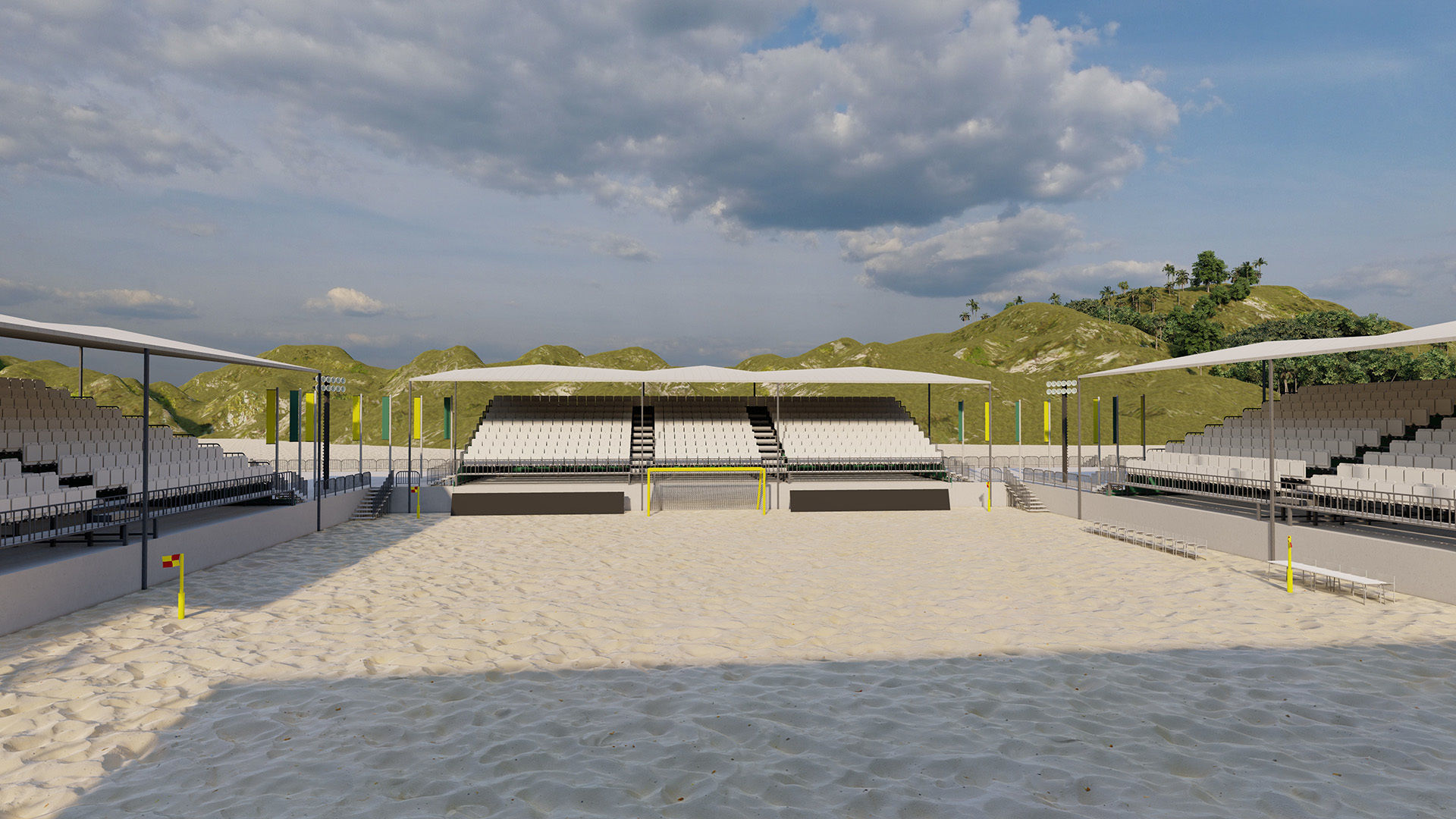 Beach Stadium-Beach soccer stadium 3D model rigged | CGTrader