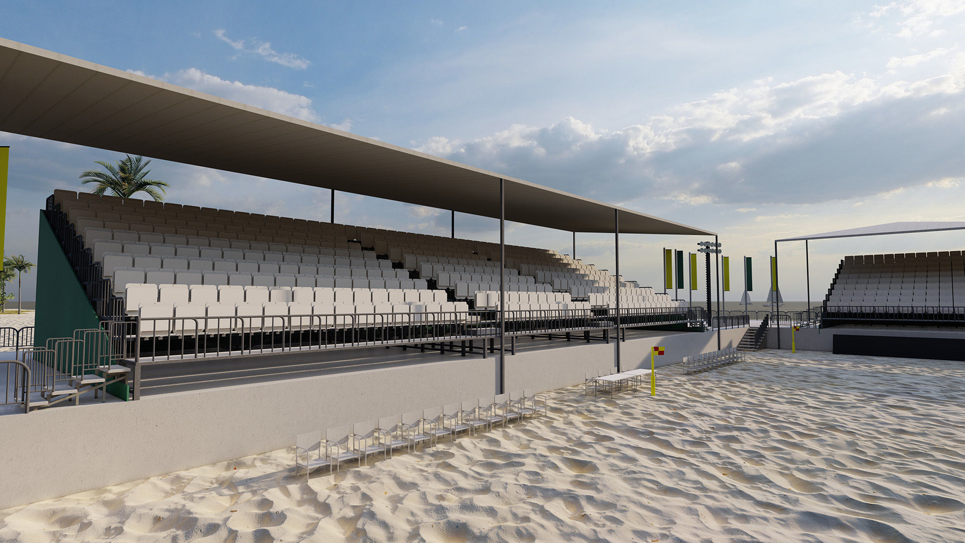 Beach Stadium-Beach soccer stadium 3D model rigged | CGTrader