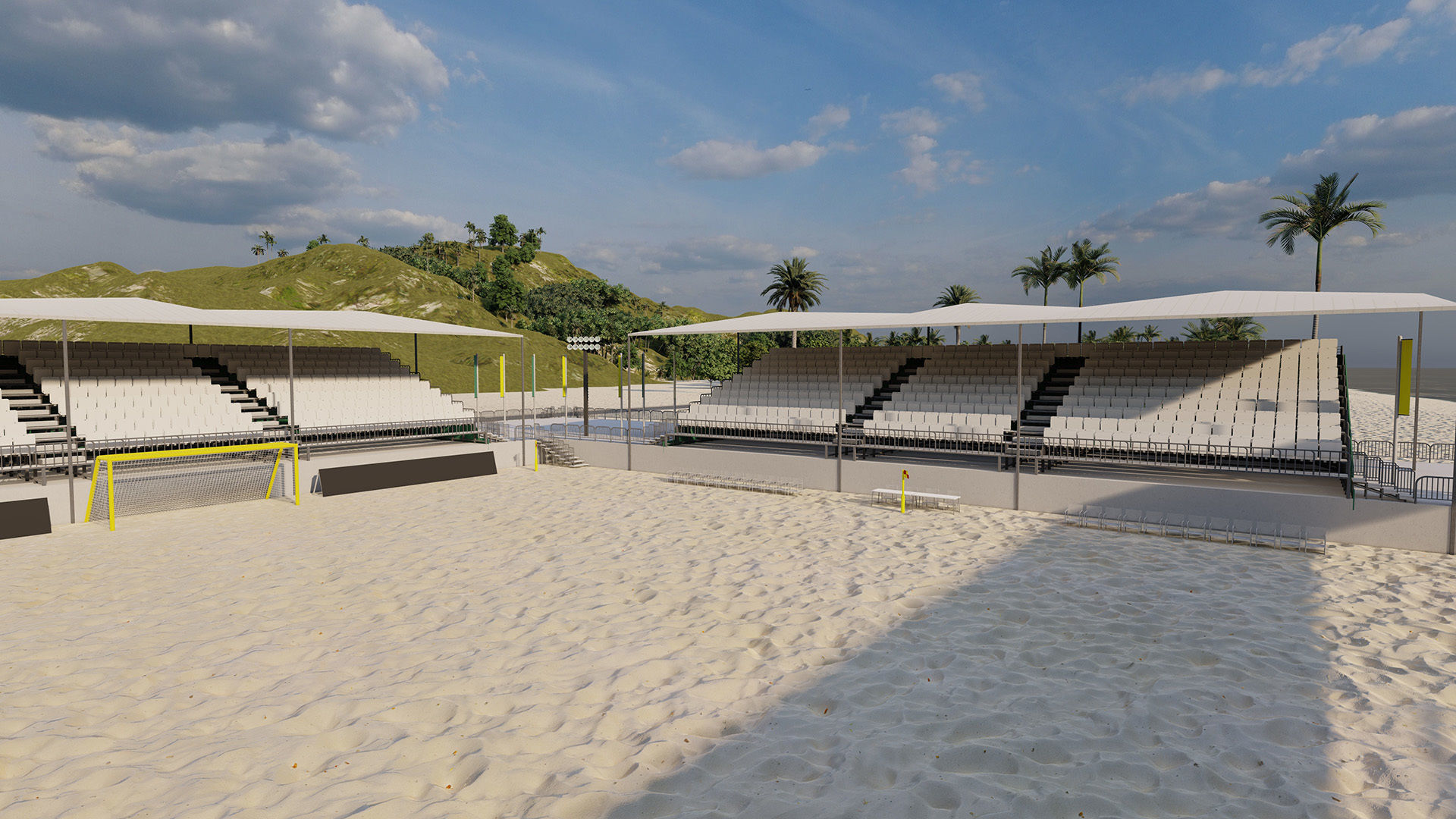 Beach Stadium-Beach soccer stadium 3D model rigged | CGTrader