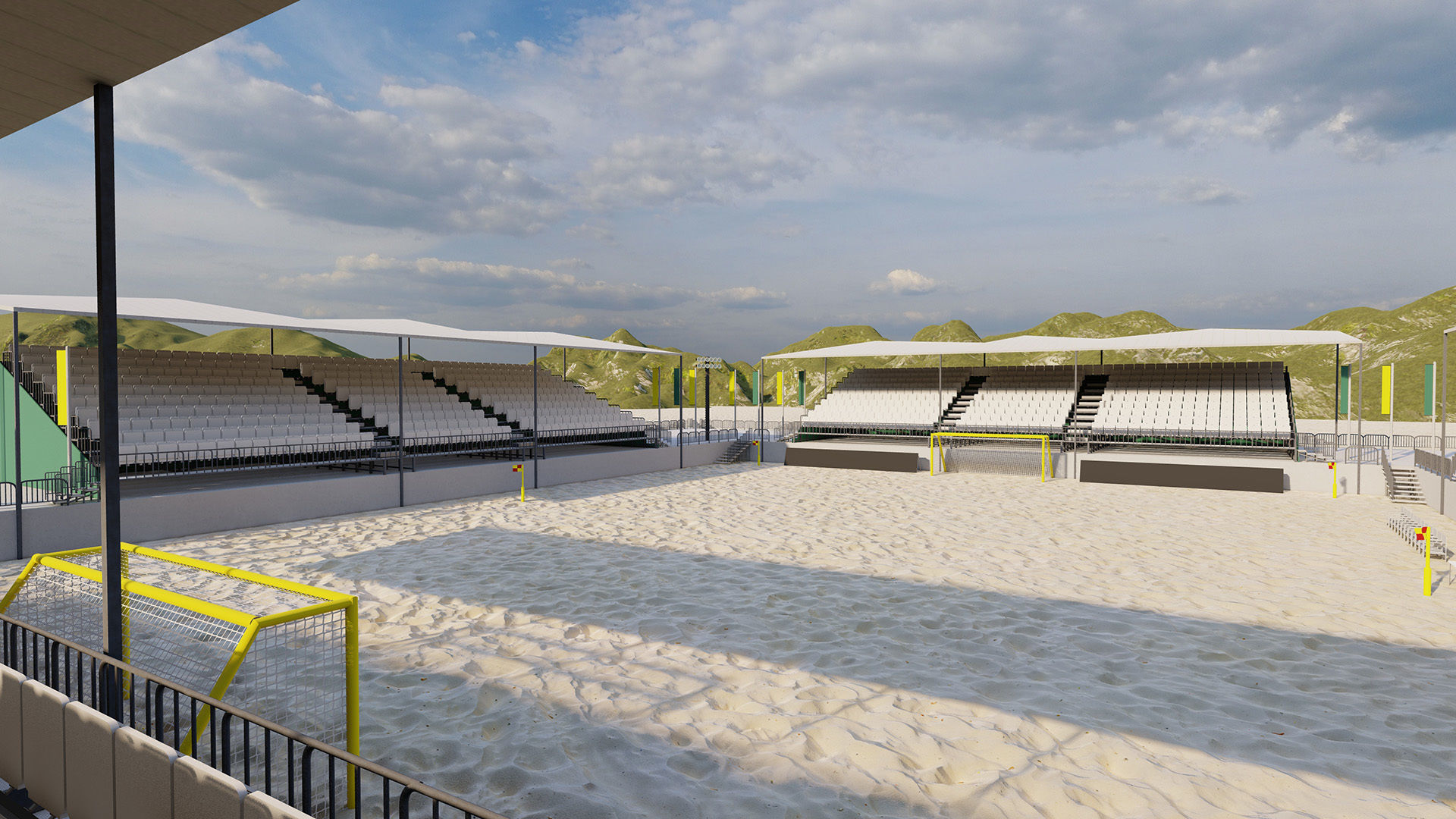 Beach Stadium-Beach soccer stadium 3D model rigged | CGTrader