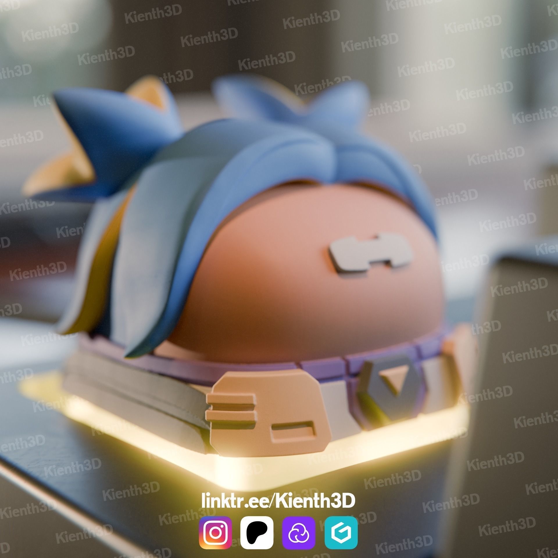 Neon Valorant Keycap 3D model 3D printable | CGTrader