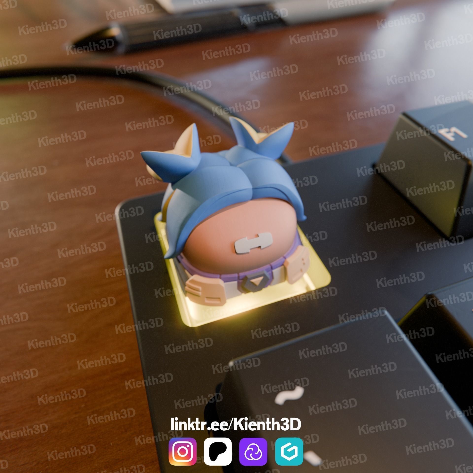 Neon Valorant Keycap 3D model 3D printable | CGTrader