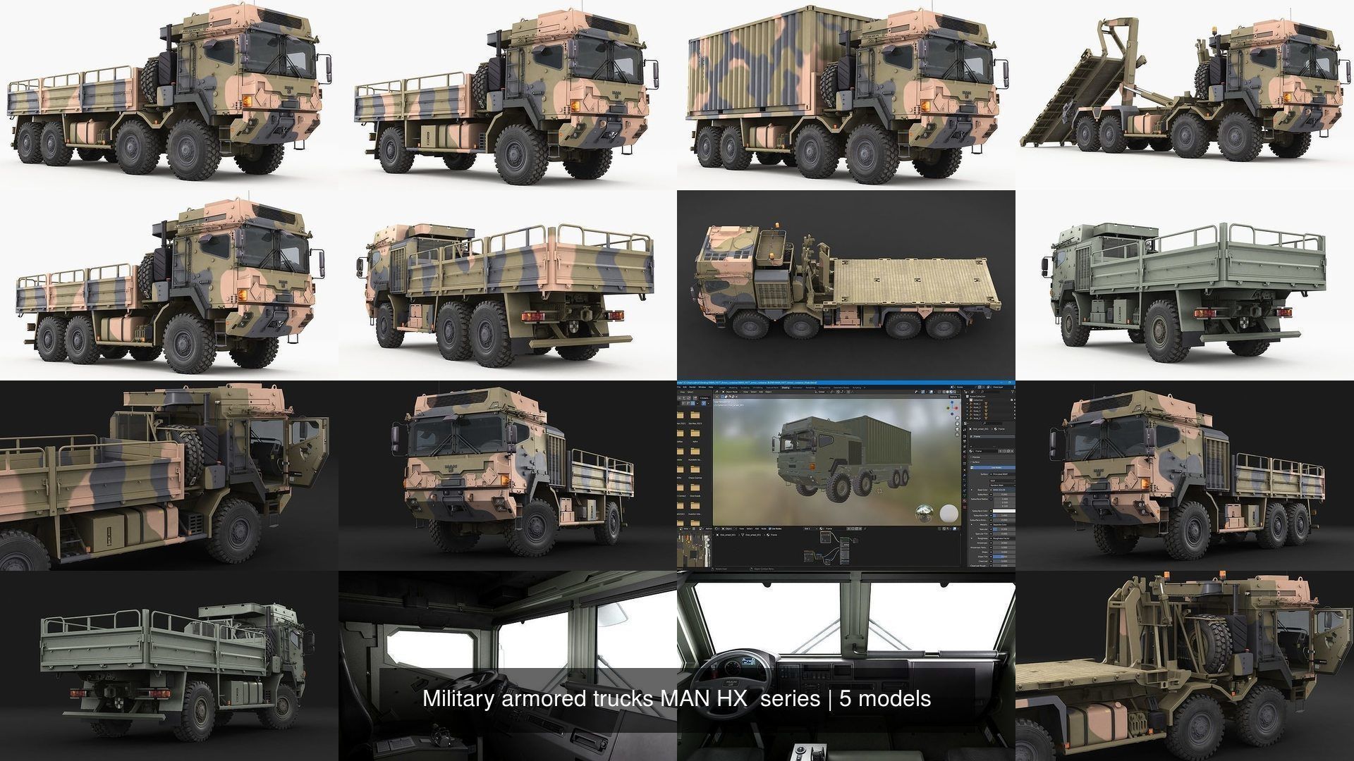 Military armored trucks MAN HX series 3D Model Collection | CGTrader