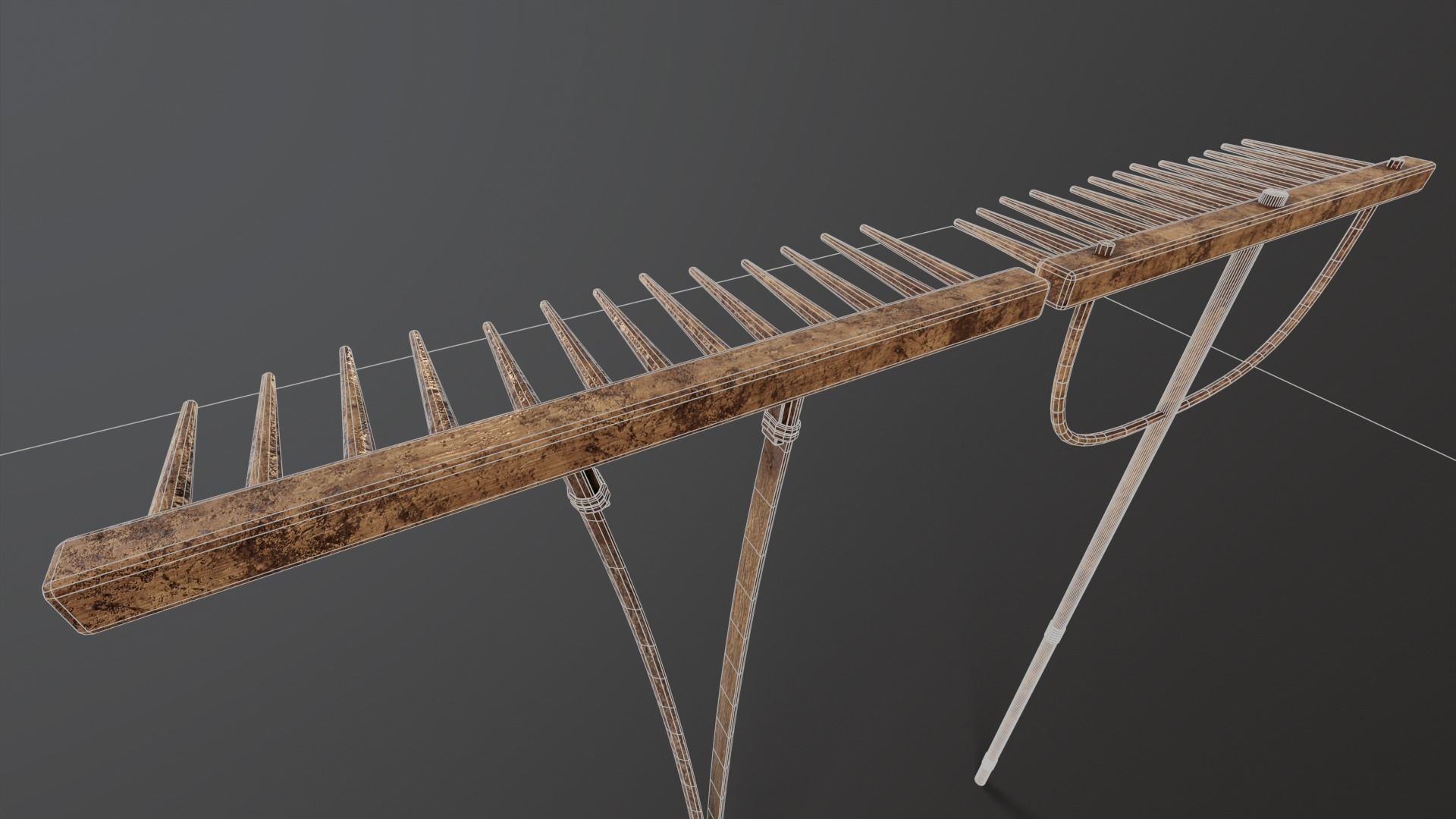 3D model Medieval Farm Rakes Set VR / AR / low-poly | CGTrader
