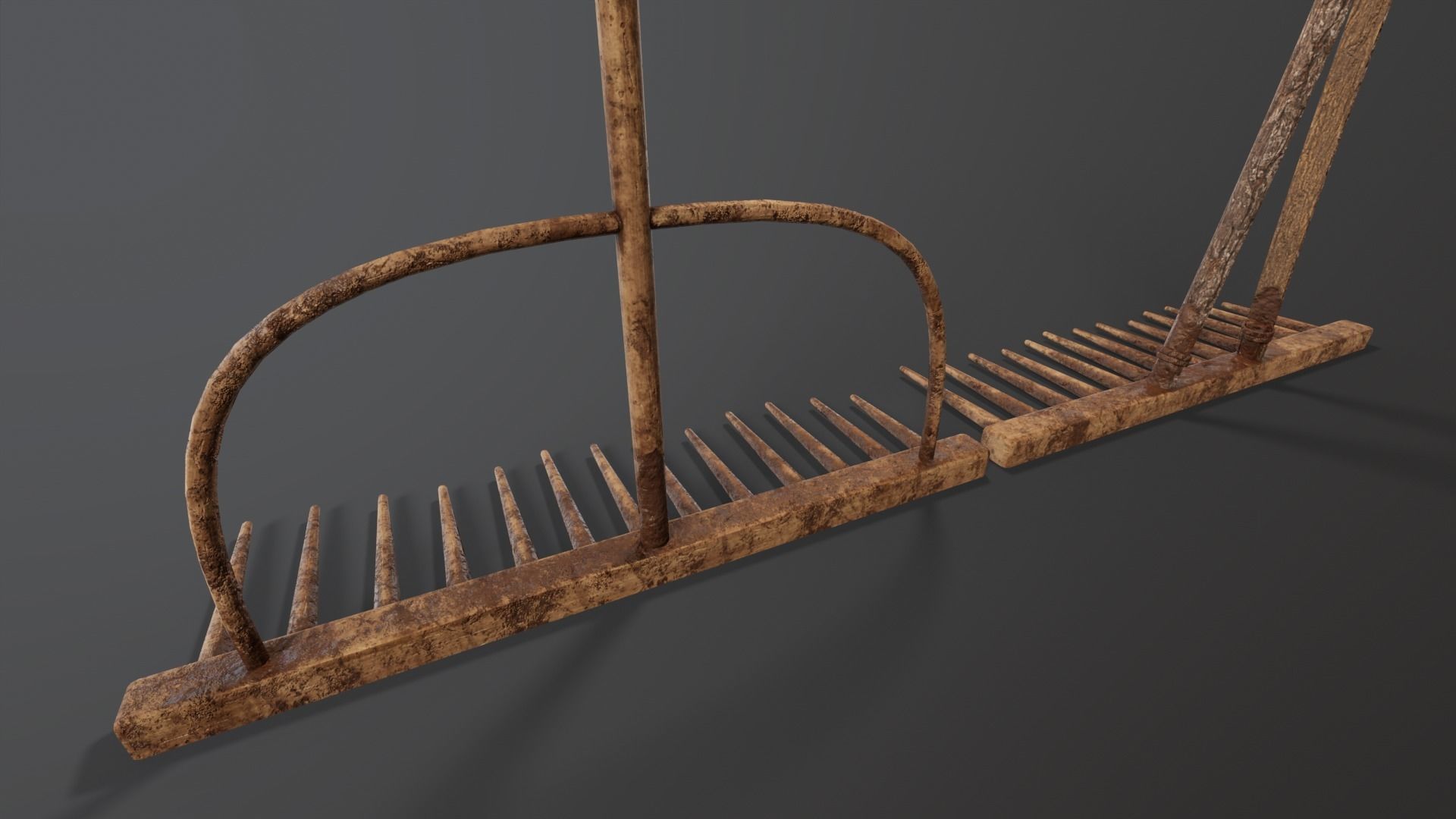 3D model Medieval Farm Rakes Set VR / AR / low-poly | CGTrader