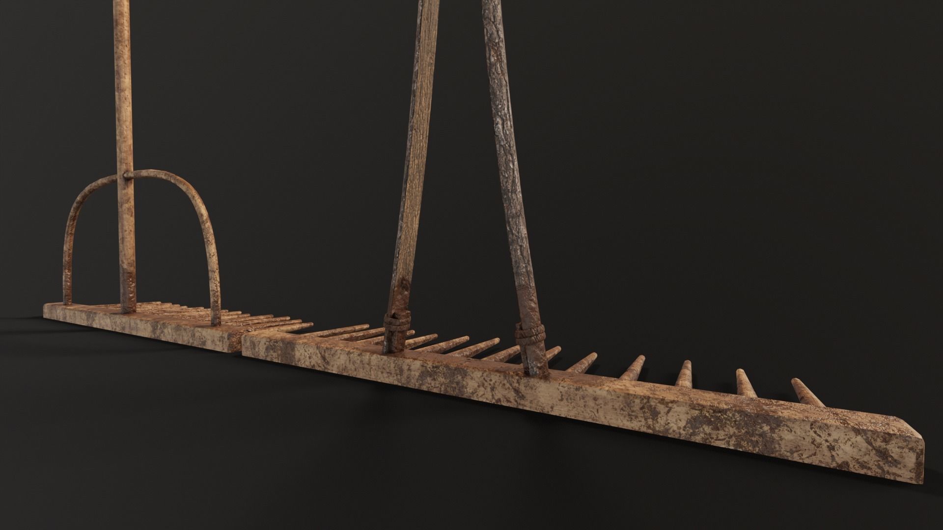 3D model Medieval Farm Rakes Set VR / AR / low-poly | CGTrader