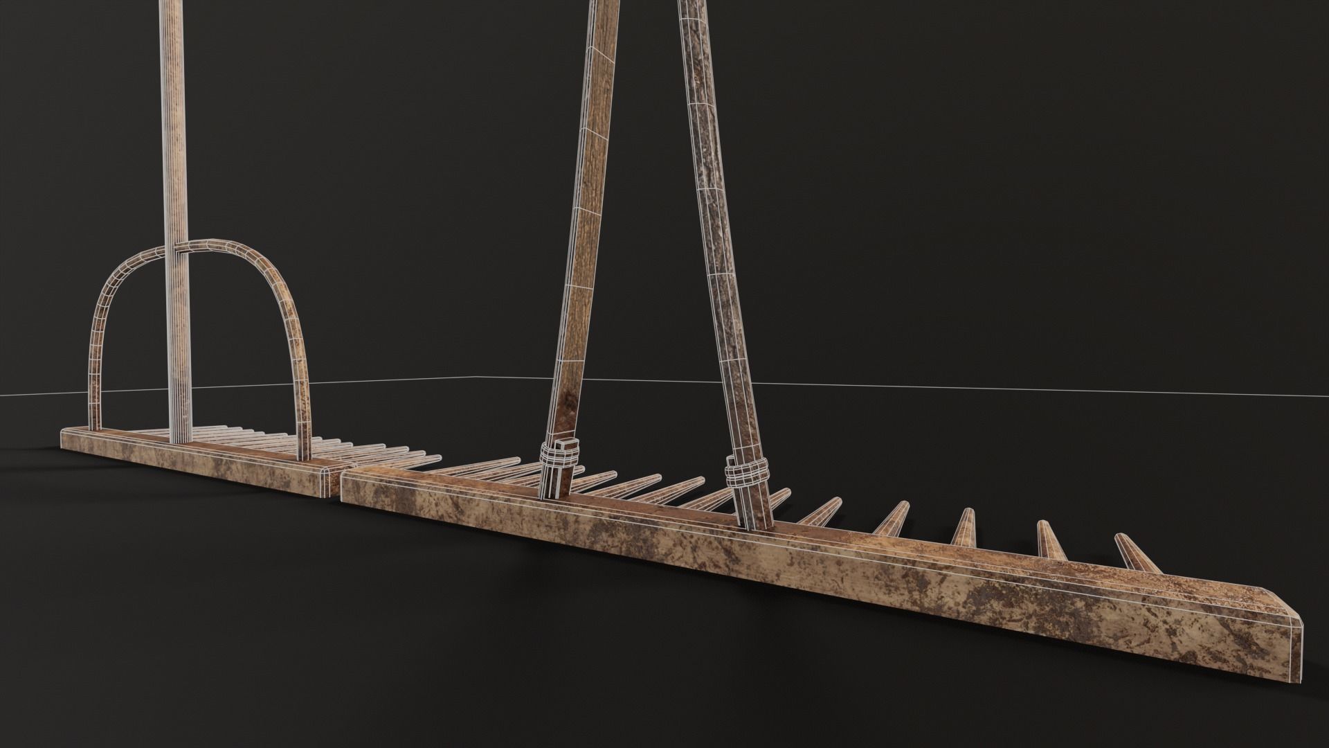 3D model Medieval Farm Rakes Set VR / AR / low-poly | CGTrader