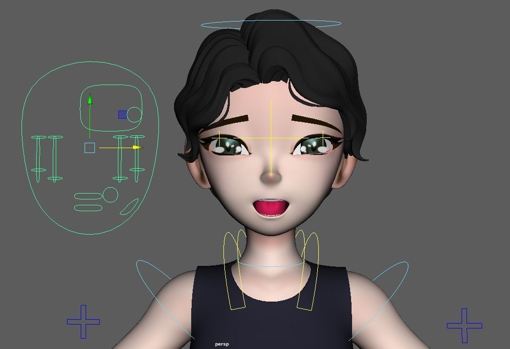 Anime Collection Sample free 3D model animated rigged | CGTrader