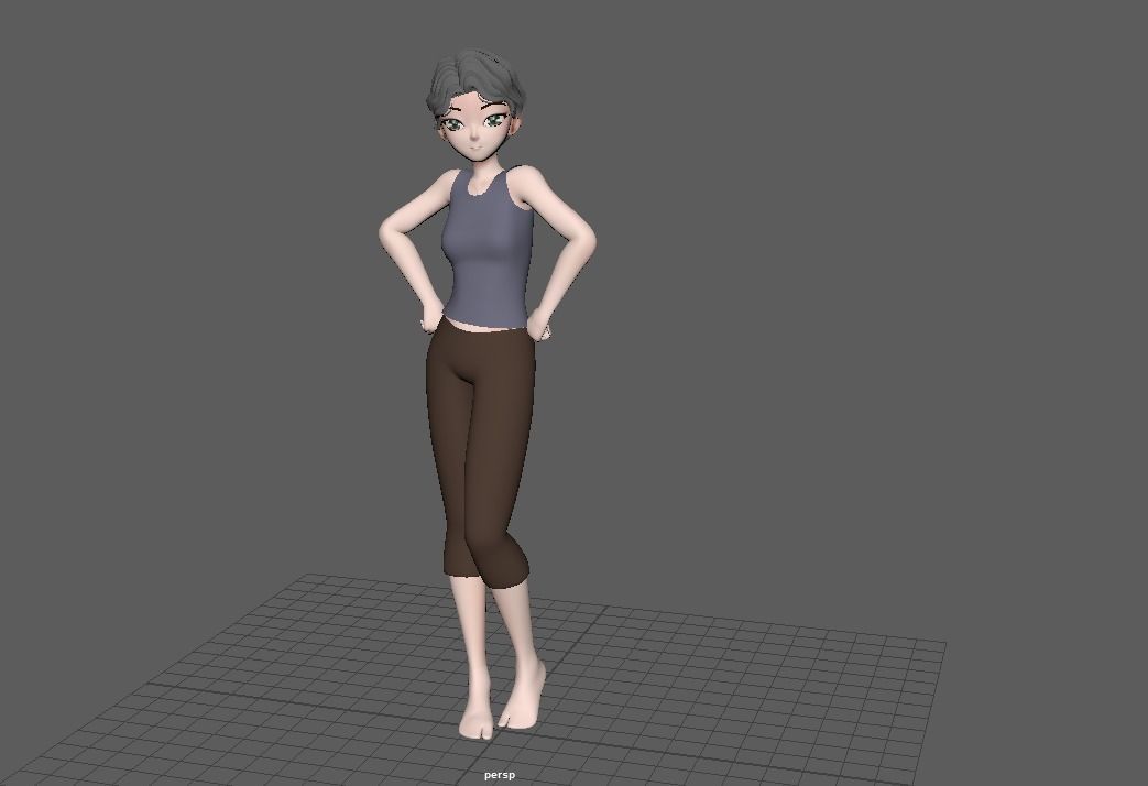 Anime Collection Sample free 3D model animated rigged | CGTrader