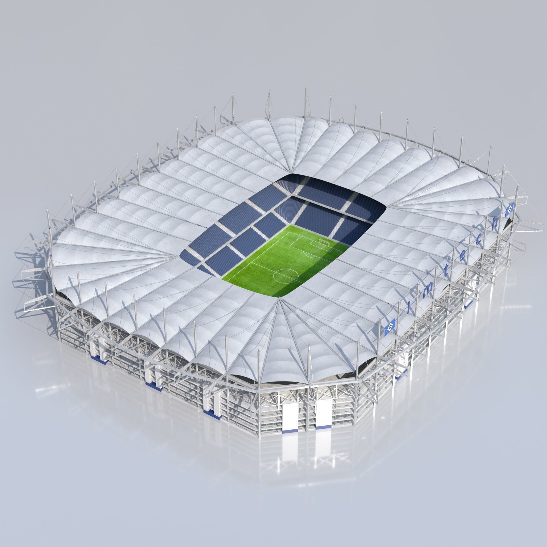 3D model Volksparkstadion Hamburg Stadium Euro 2024 VR / AR / low-poly ...