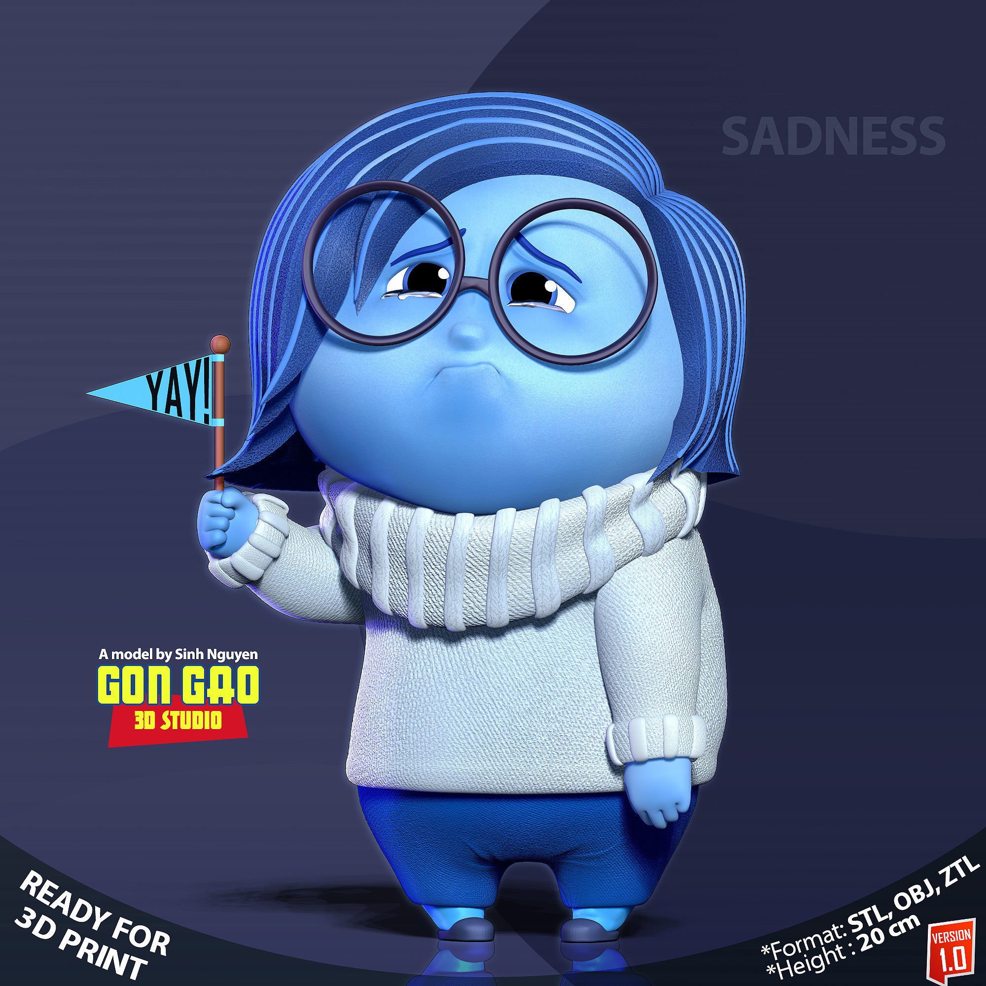 Sadness - Inside Out 2 Fanart 3D model 3D printable | CGTrader