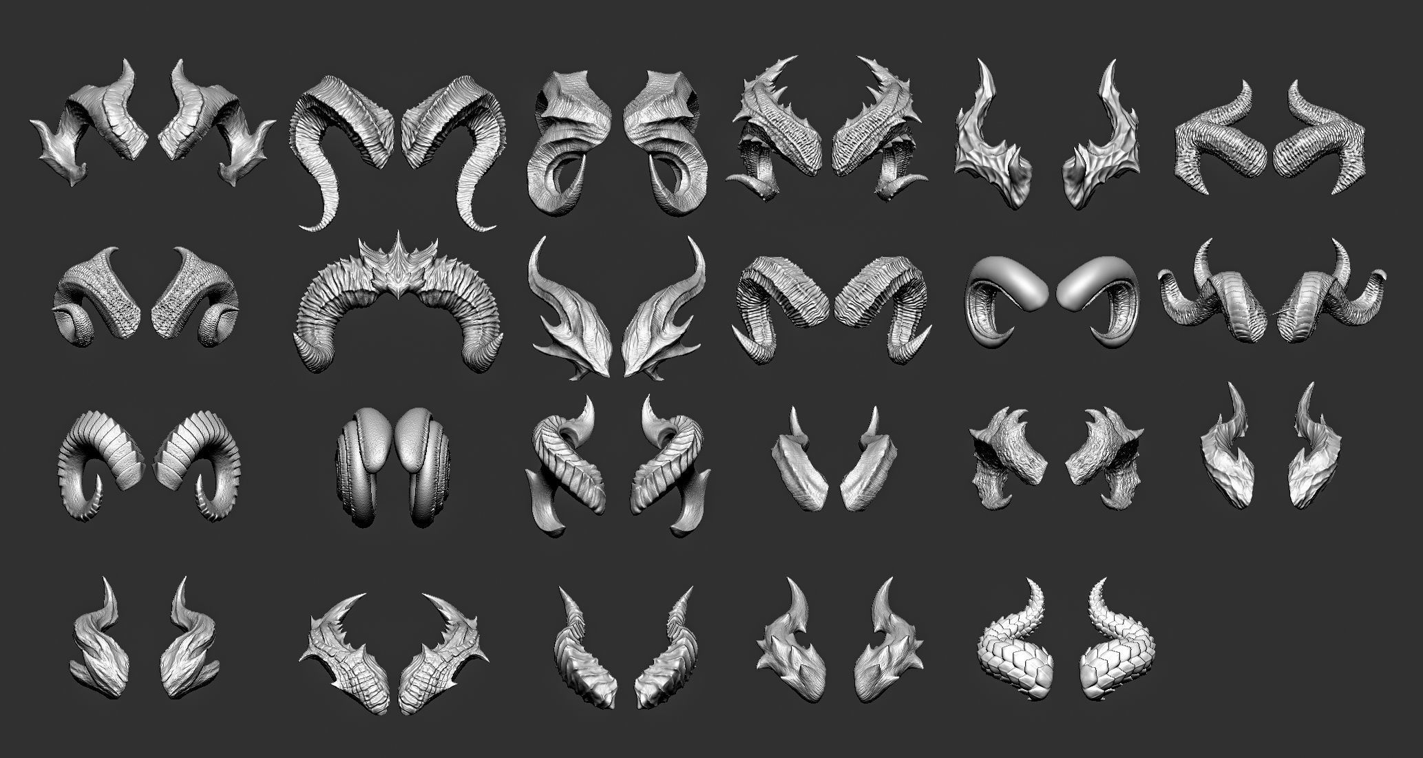 23 Creature Monster Demon Horns VOL 2 3D model | CGTrader
