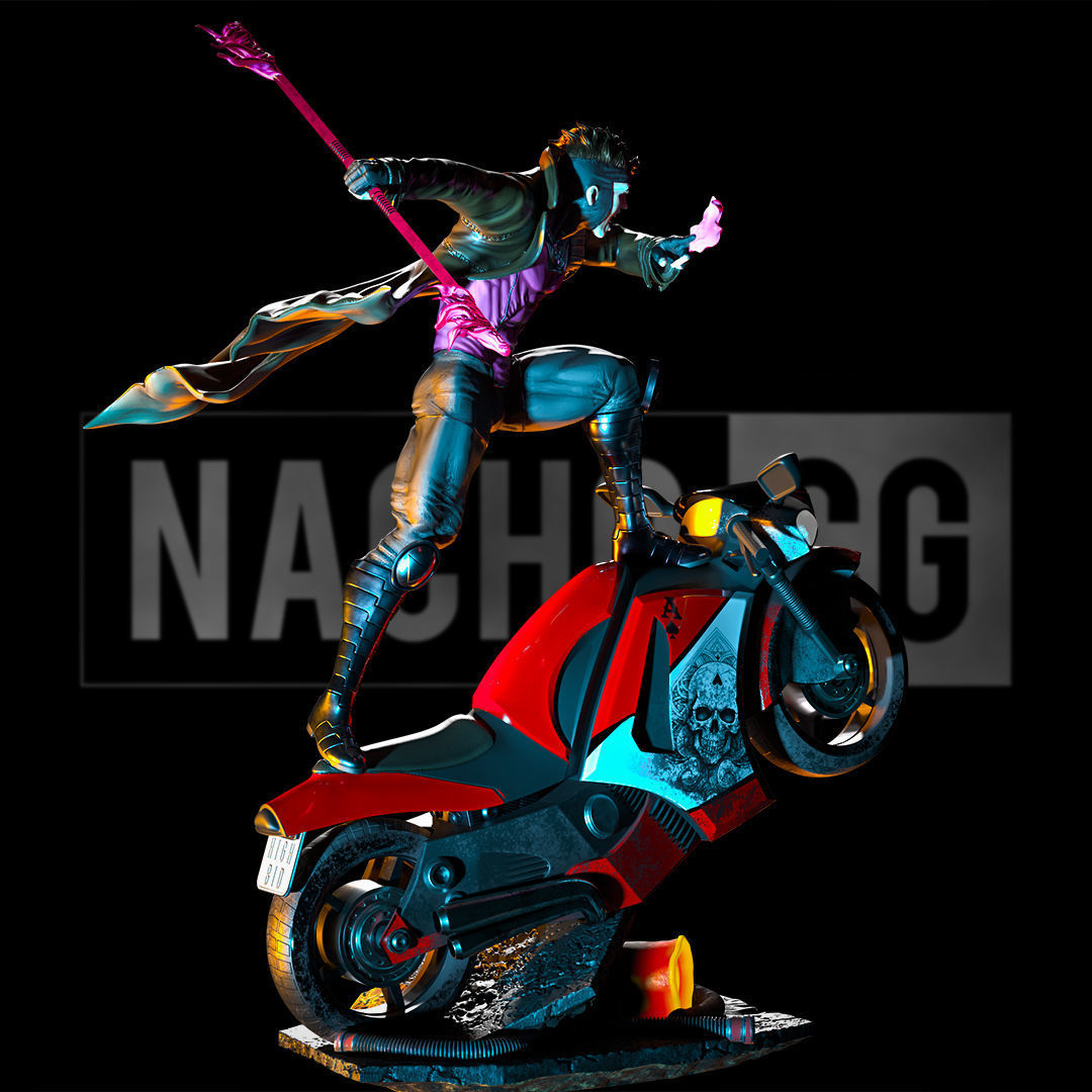 Fan Art - Gambit from X-men - Statue 3D model 3D printable | CGTrader