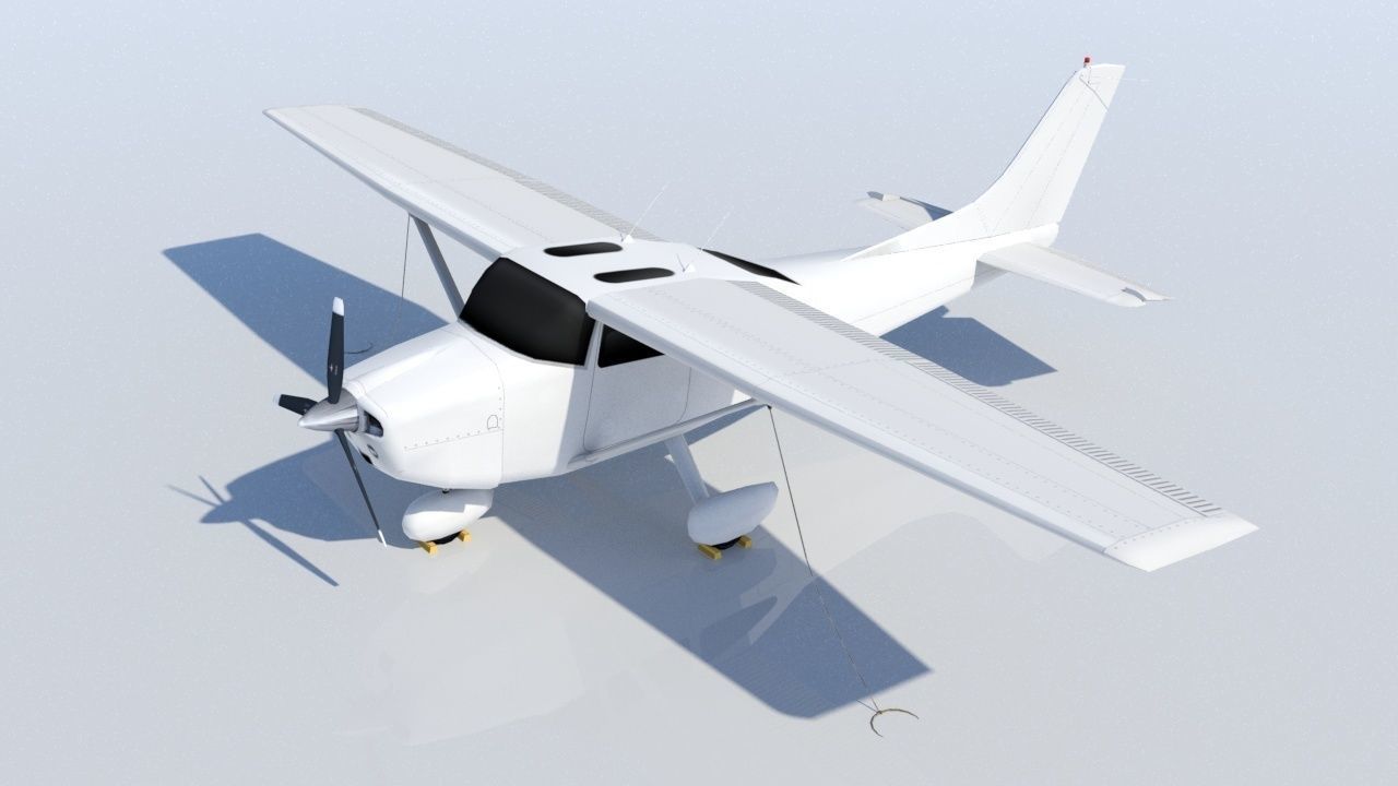 3D model Cessna C182 Skyhawk Low Poly Static Model VR / AR / low-poly ...