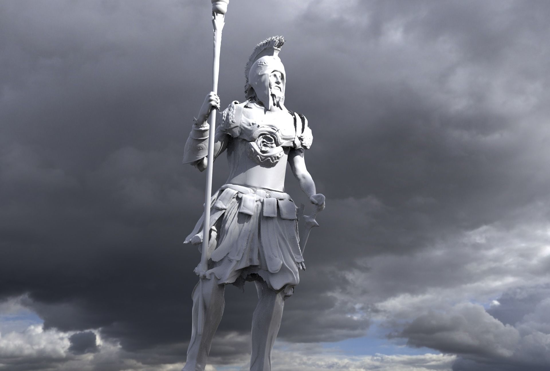 Illyrian soldier statue 3D model | CGTrader