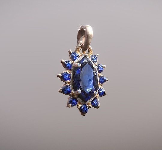 FREE Sapphire Rose Gold Pendant Necklace free VR / AR / low-poly 3D ...