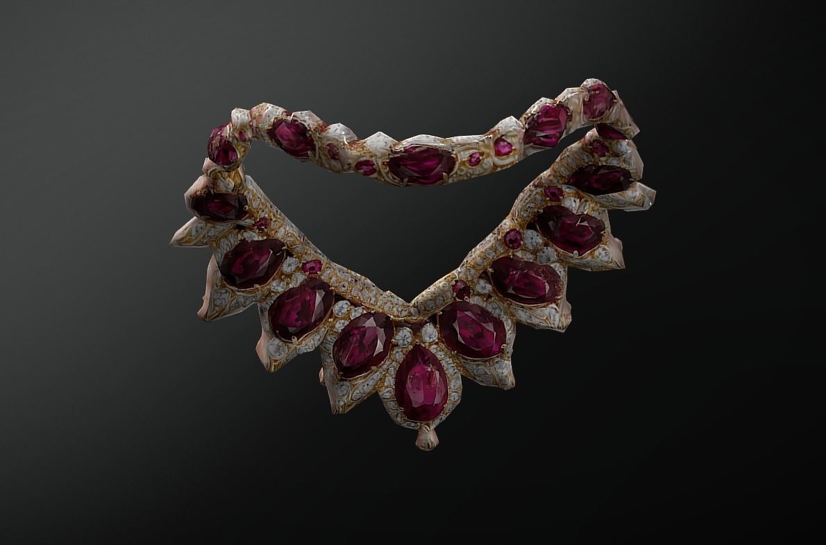 FREE Ruby Diamond Gold Necklace free VR / AR / low-poly 3D model | CGTrader